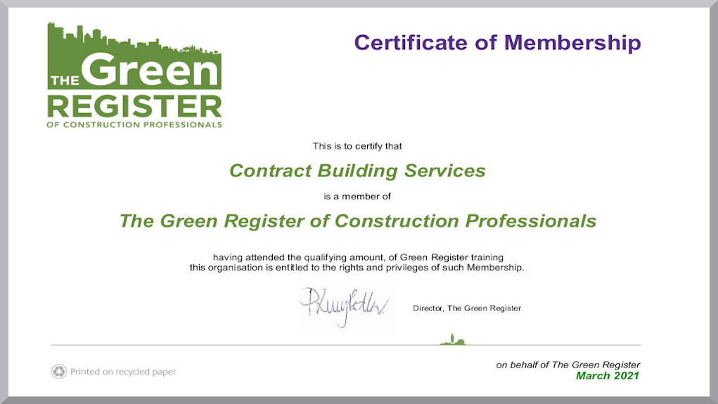 The Green Register – Contract Building Services Scotland